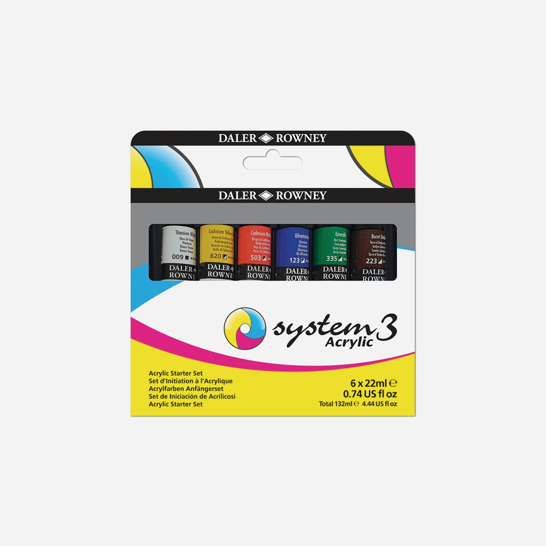 DALER ROWNEY SYSTEM 3 ACRYLIC STARTER SET 6x22ml