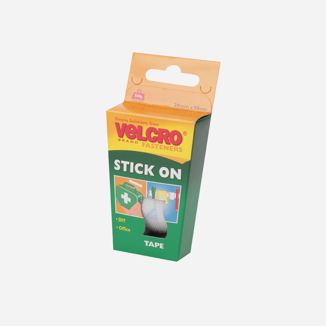 VELCRO® BRAND STICK ON TAPE 20 X 50cm WHITE H & L 60224