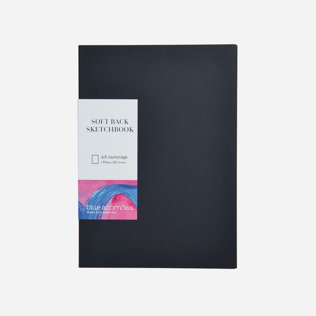 SOFTBACK SEWN SKETCH BOOK 40pp 150g BLACK COVER