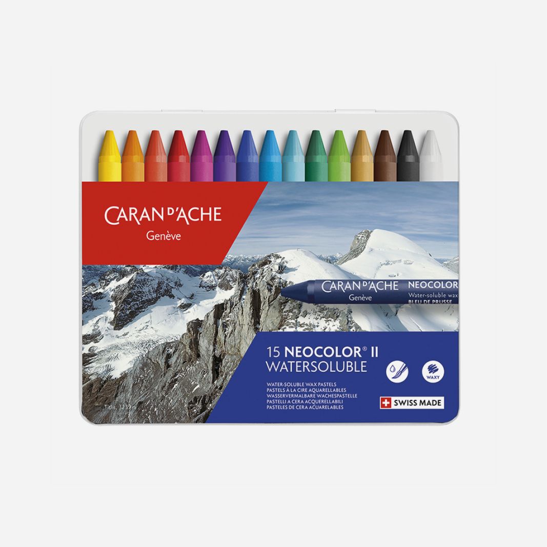 CARAN D'ACHE NEOCOLOR II 15 CRAYONS SET