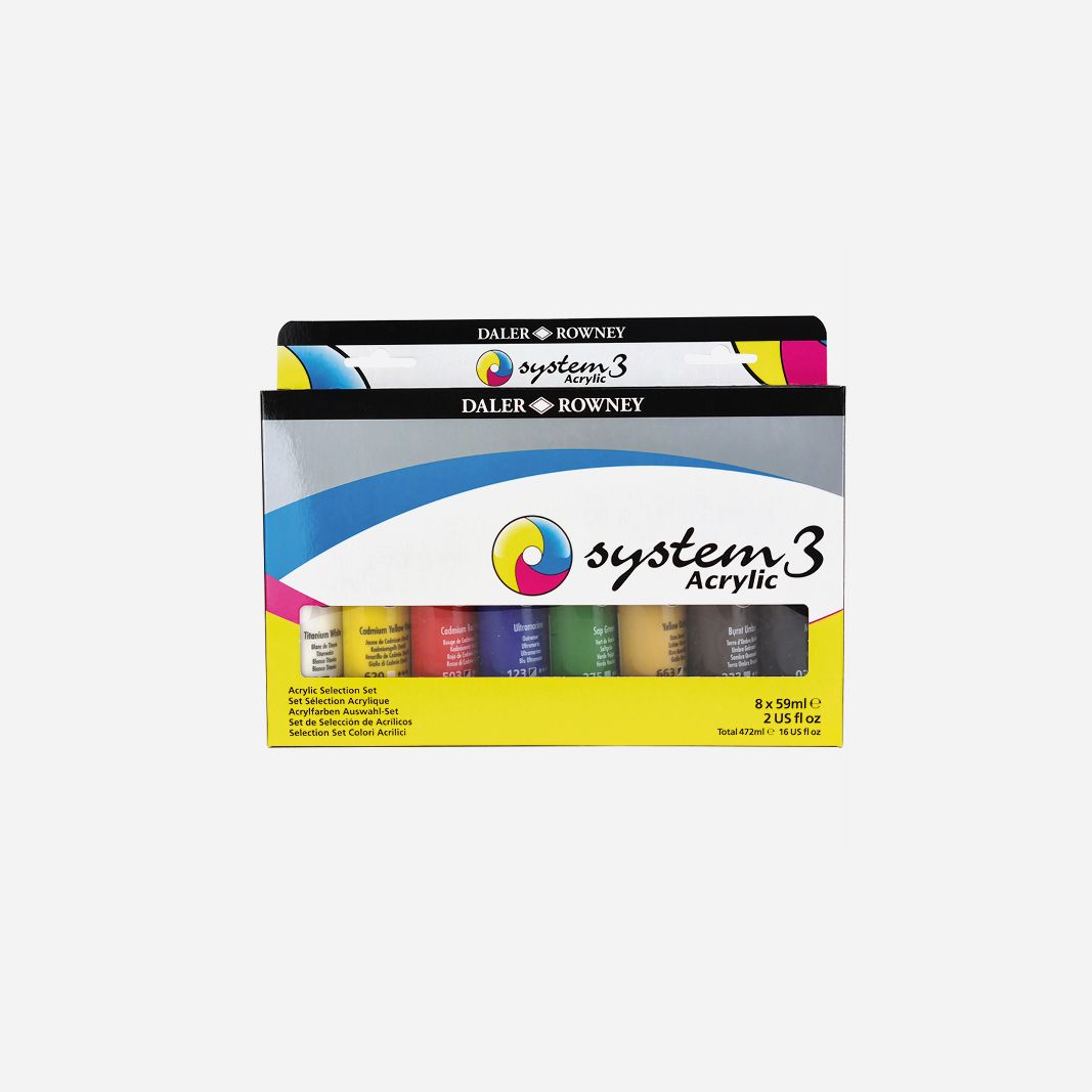 DALER ROWNEY SYSTEM 3 ACRYLIC SELECTION SET 8x59ml