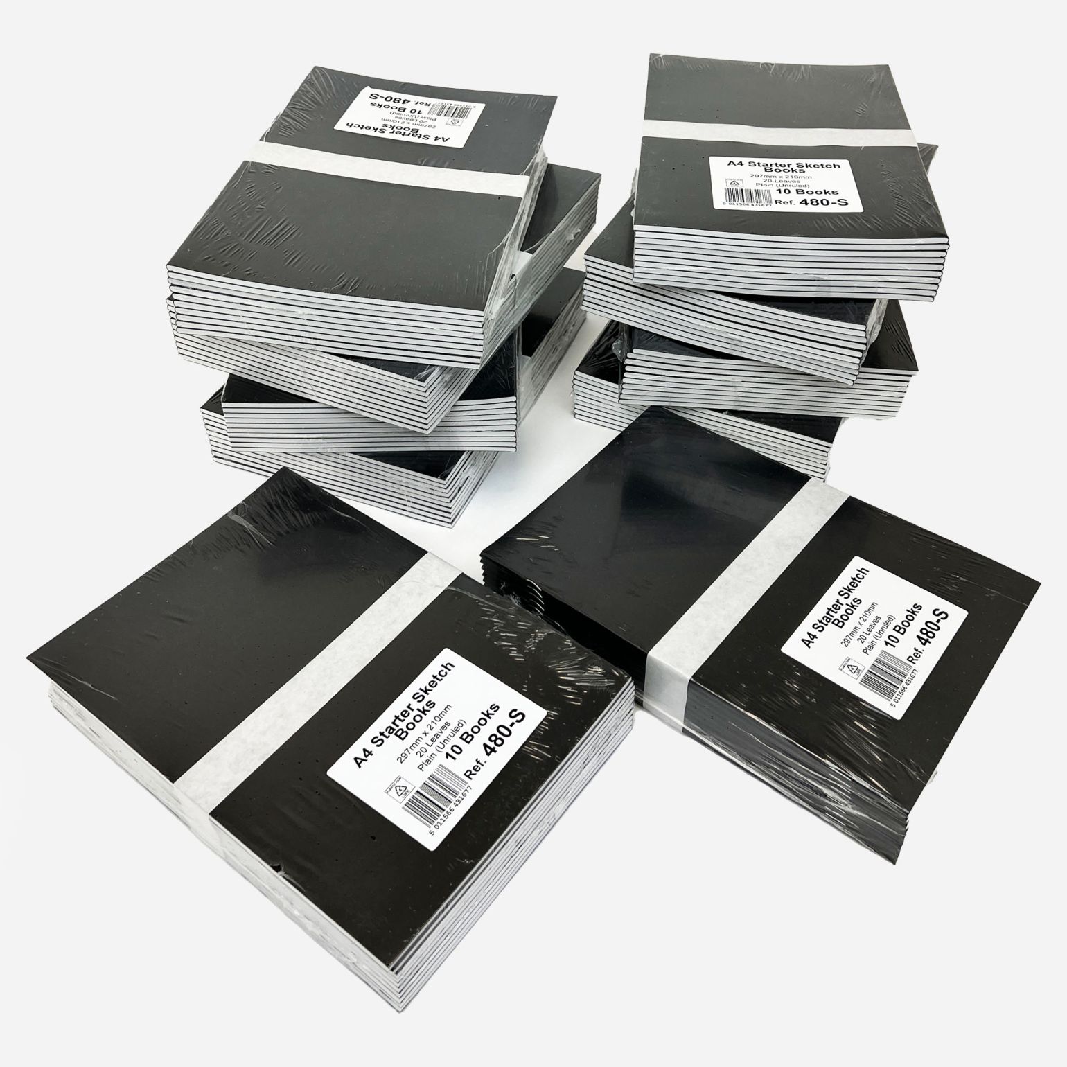 SOFTBACK A4 LAMINATED BLACK COVER STAPLED SKETCHBOOK 140GSM CLASSPACK ...